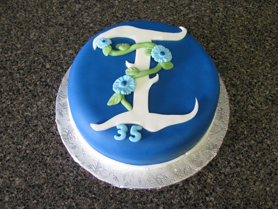 Initial Birthday Cake - CakeCentral.com