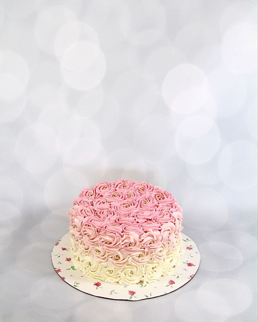 Pink Ombré Rosette Cake - CakeCentral.com