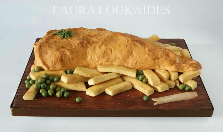 Fish And Chips Cake - CakeCentral.com