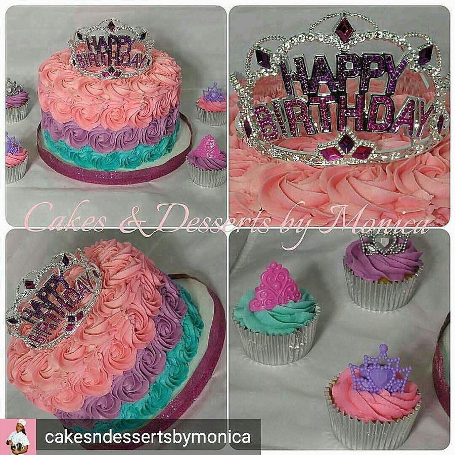 Princess Rosette Cake - CakeCentral.com