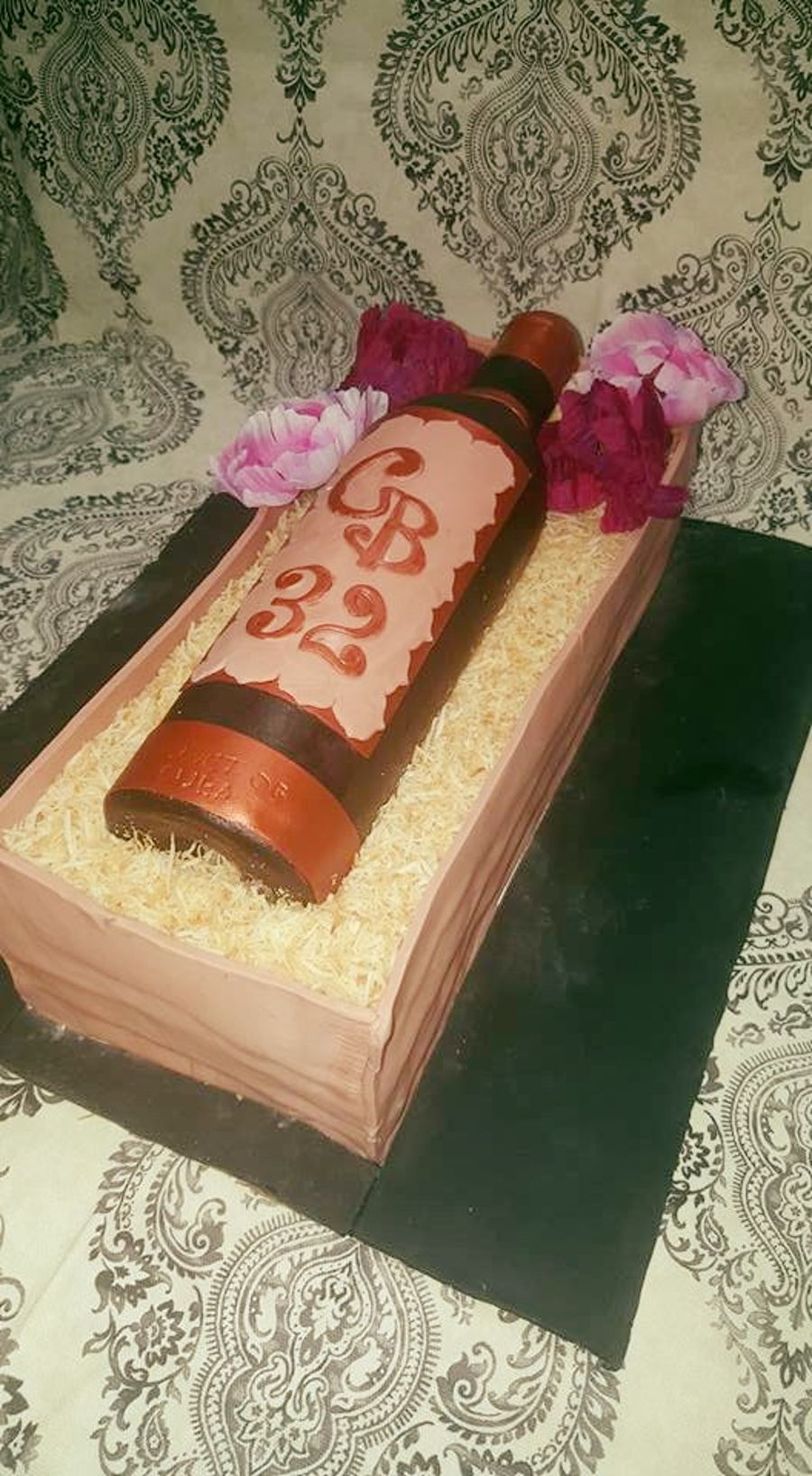 Wine Bottle Crate Cake