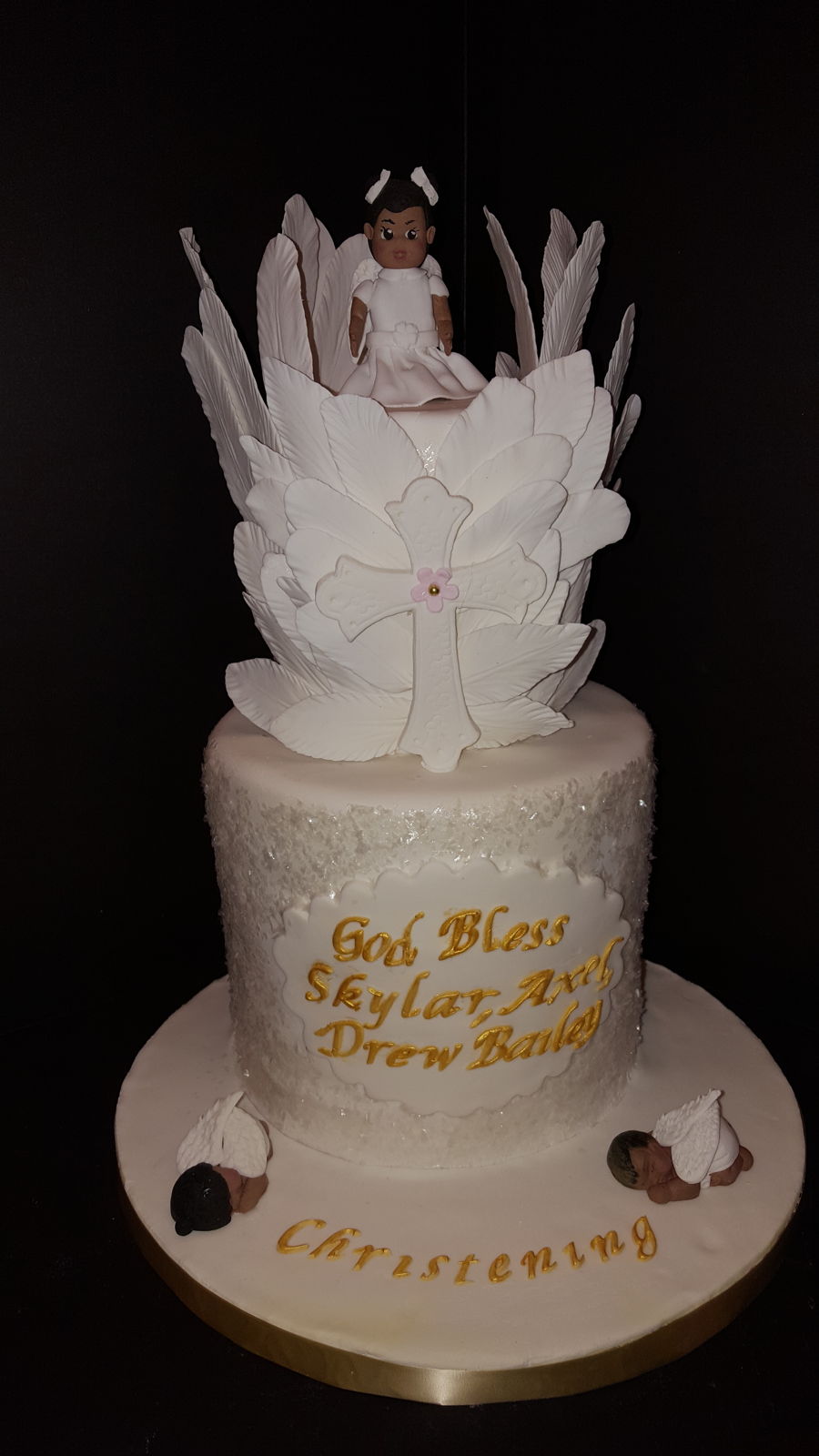 Angel Wings Christening - CakeCentral.com
