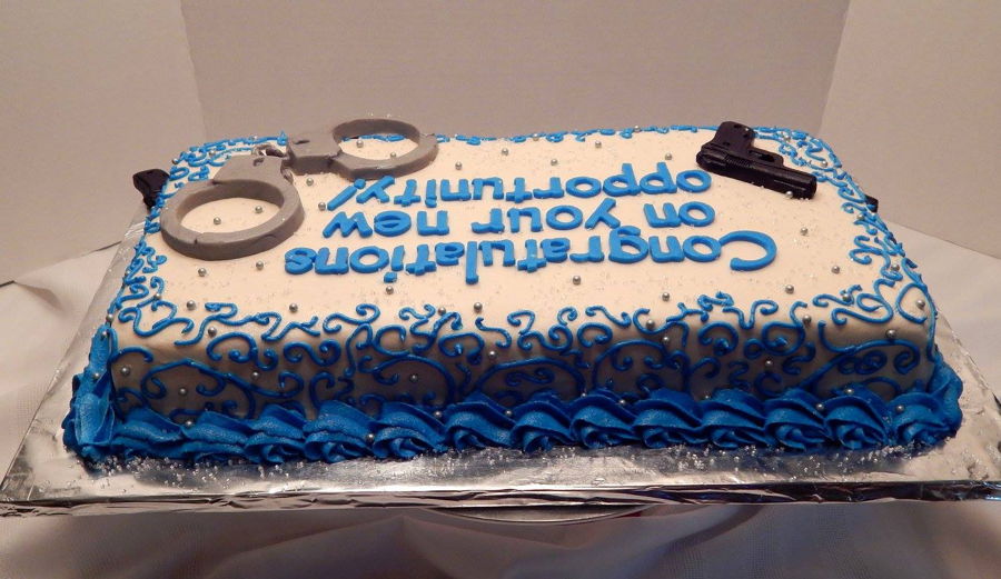 Police Farewell Sheet Cake - CakeCentral.com