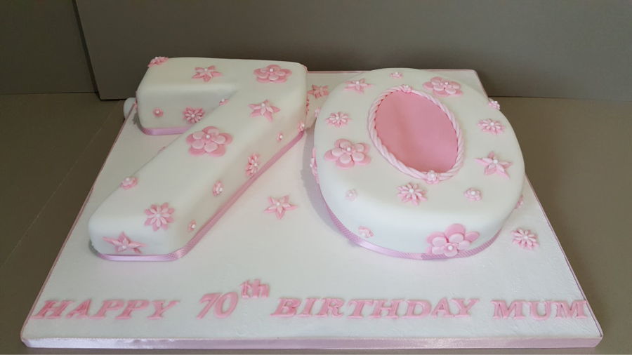A Number 70 Cake For A Huddersfield Customer. - CakeCentral.com