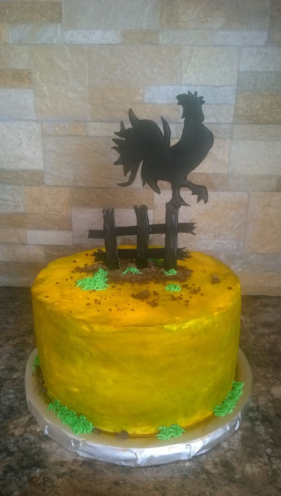 Rustic Rooster Cake - CakeCentral.com