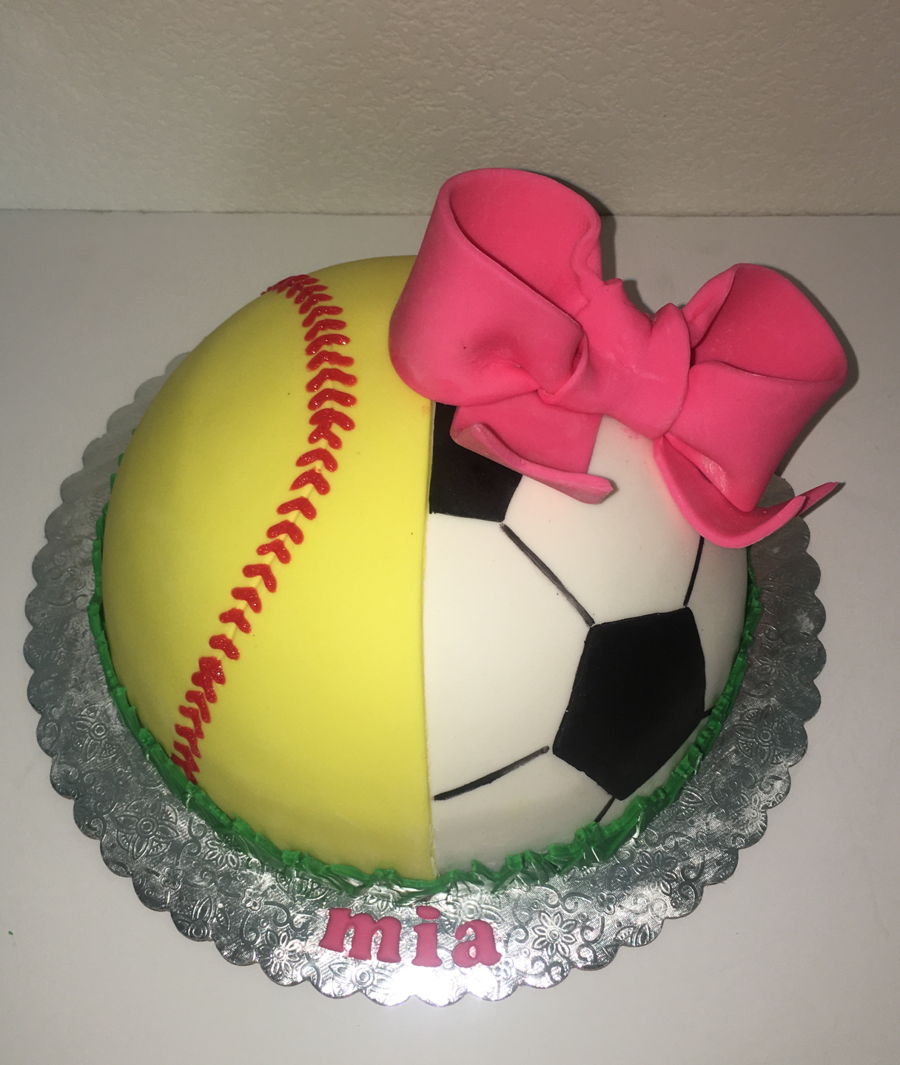 Girly Sports Cake! - CakeCentral.com