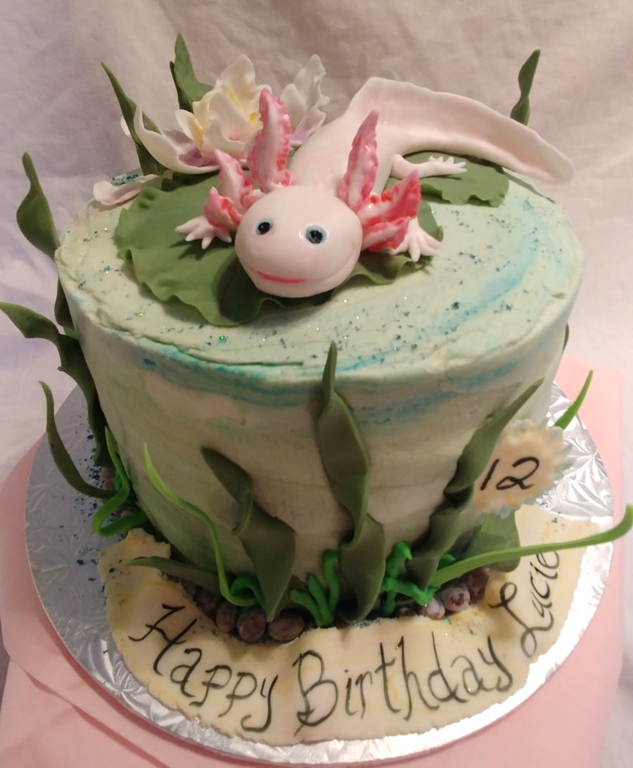 Axolotl Water Lily Pond Cake CakeCentral