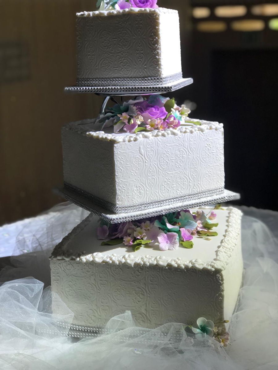 Square Wedding Cake - CakeCentral.com