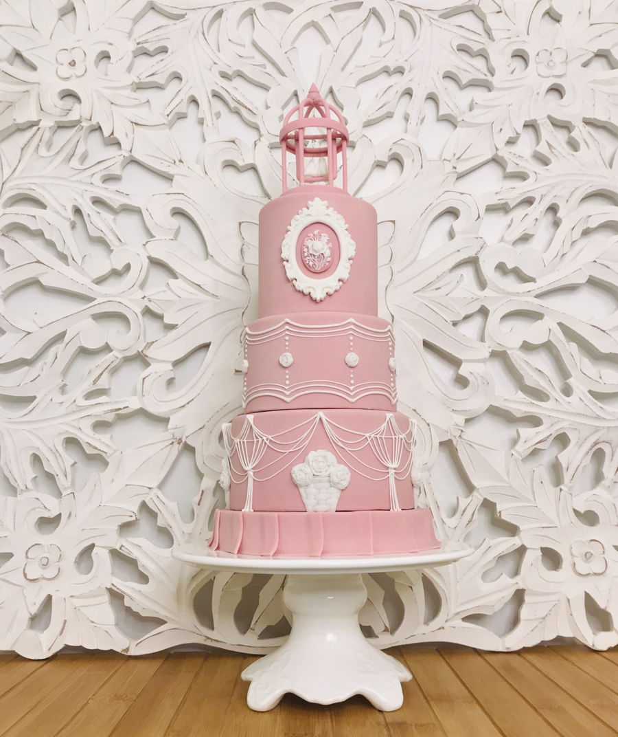 Pink Fondant Wedding Cake - CakeCentral.com